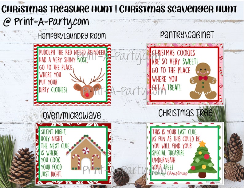 CHRISTMAS TREASURE HUNT Christmas Gift Scavenger Hunt - Etsy