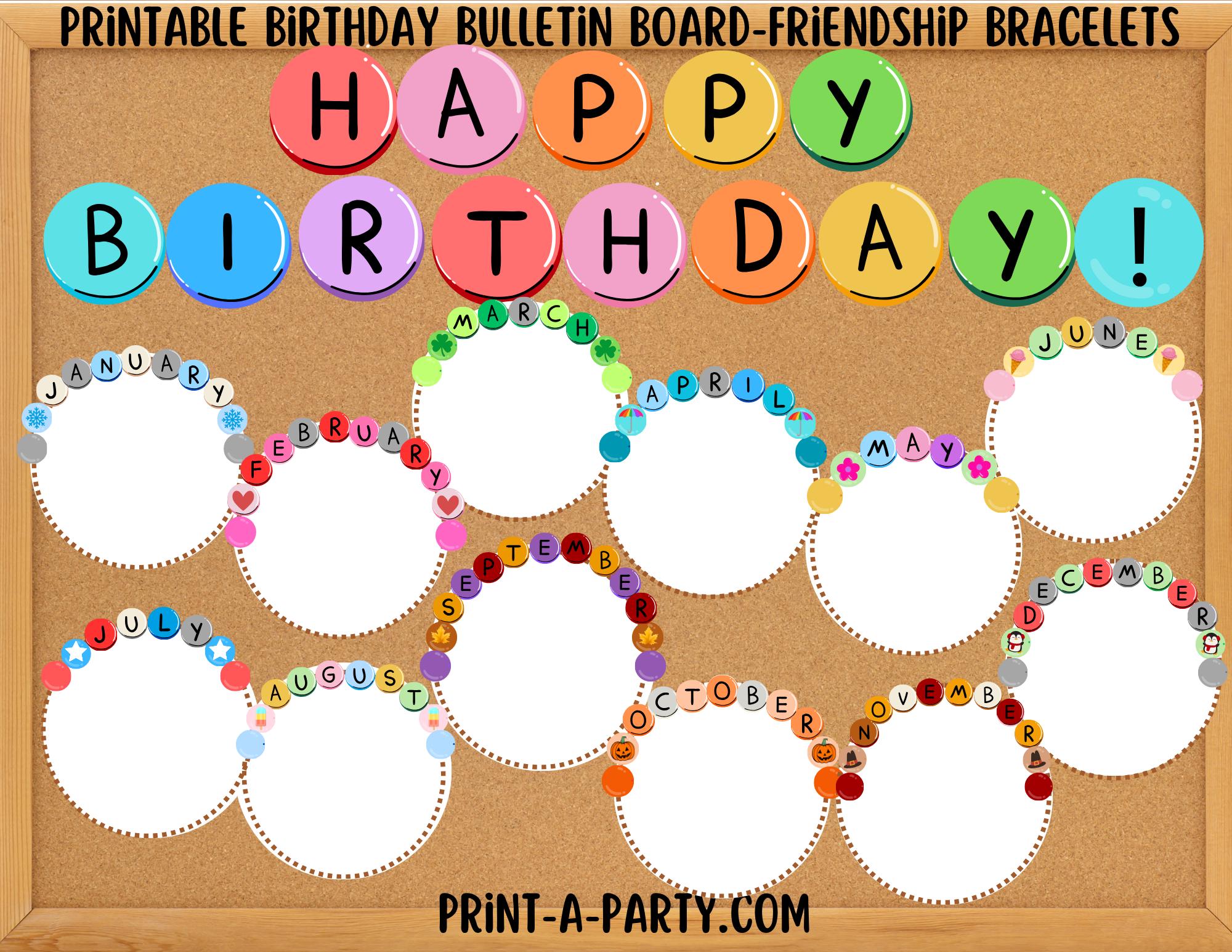 BACK TO SCHOOL: Birthday Bulletin Board Printable Display for Classroom ...