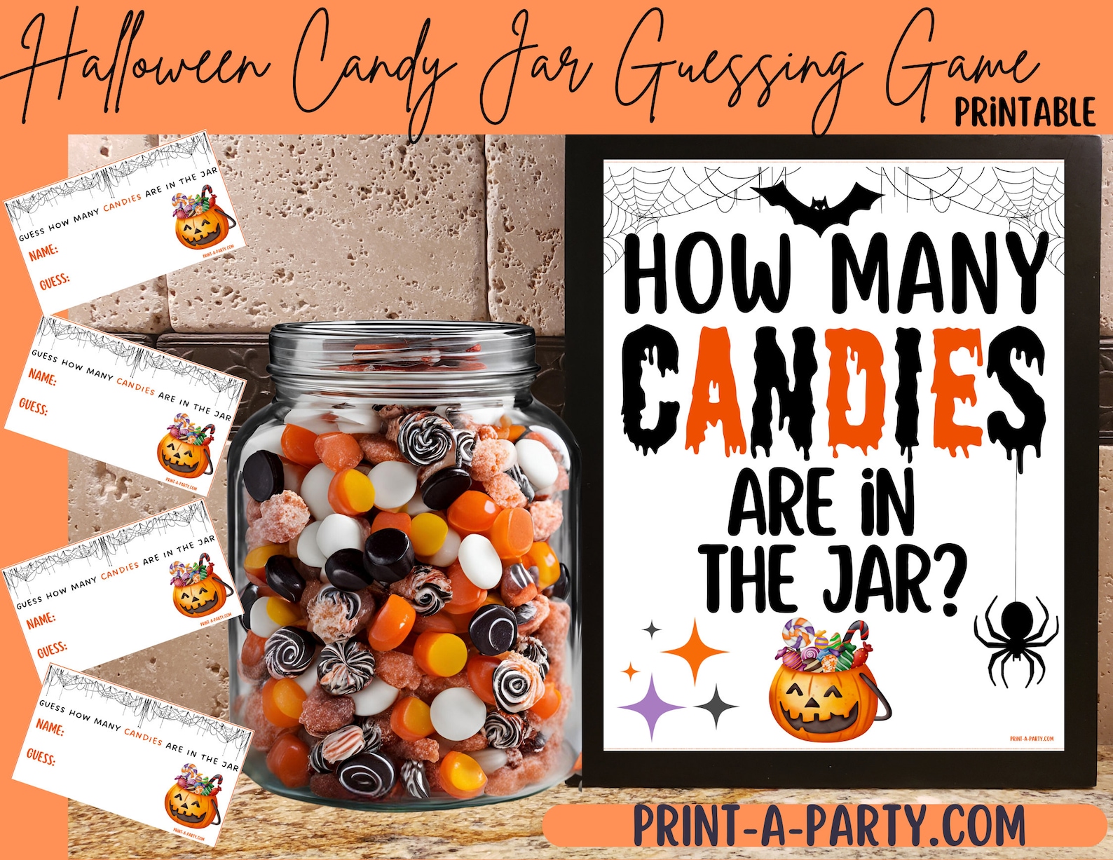 Candy Jar Guessing Game - HALLOWEEN CANDY - Printable Halloween Party ...