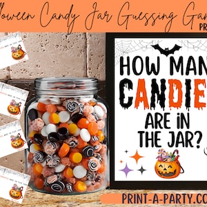 Halloween Candy Jar Guessing Game - Printable Party Activity (PDF) - Etsy