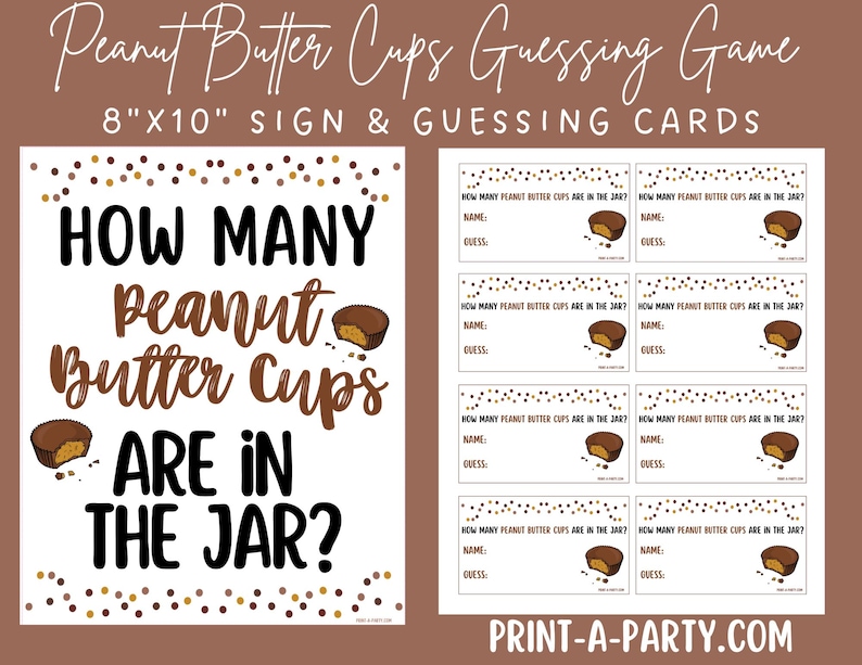 Peanut Butter Cups Guessing Game: Printable Party Game (PDF Download ...