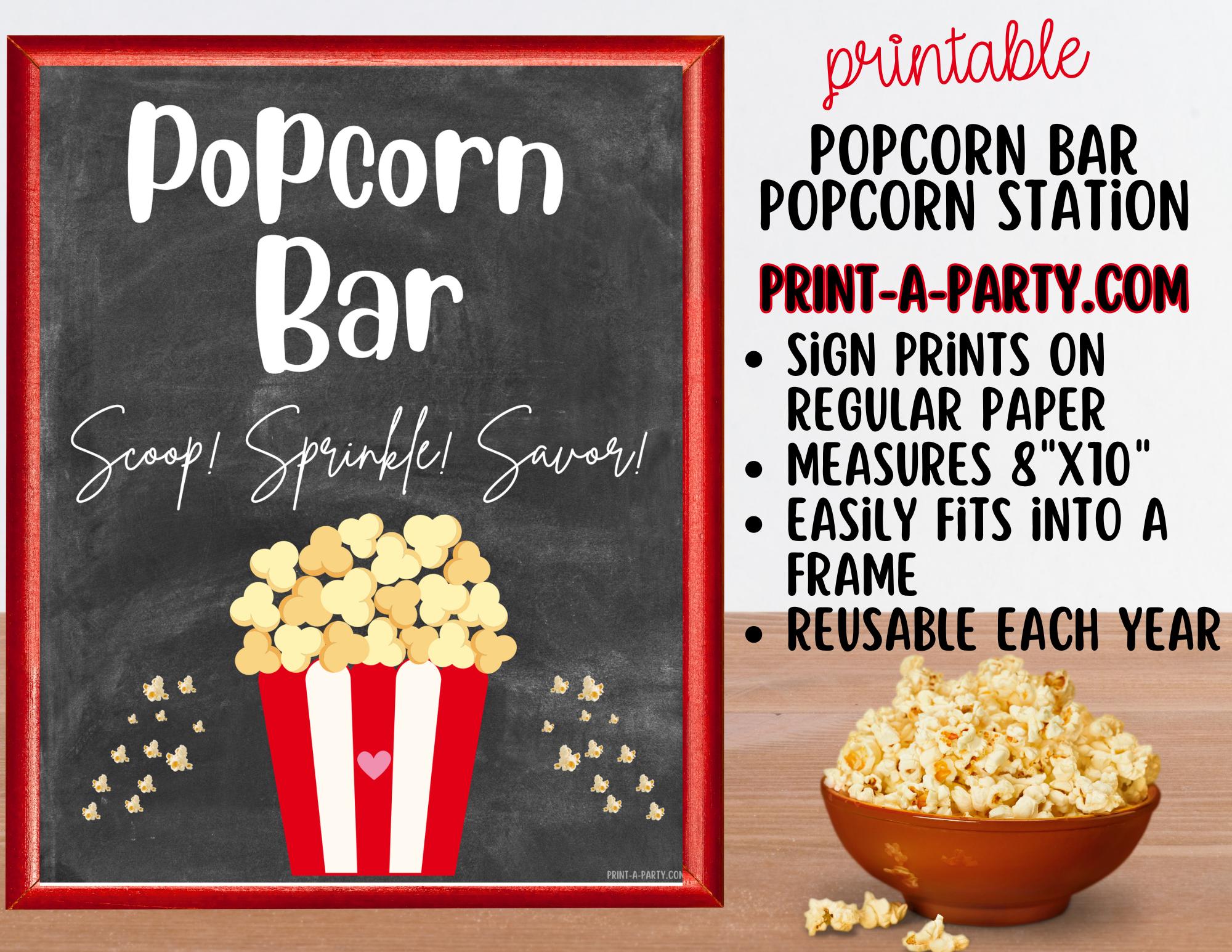 Popcorn Bar Labels Printable Free