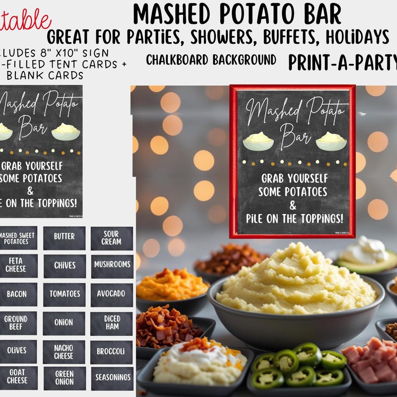 Mashed Potato Bar - Etsy