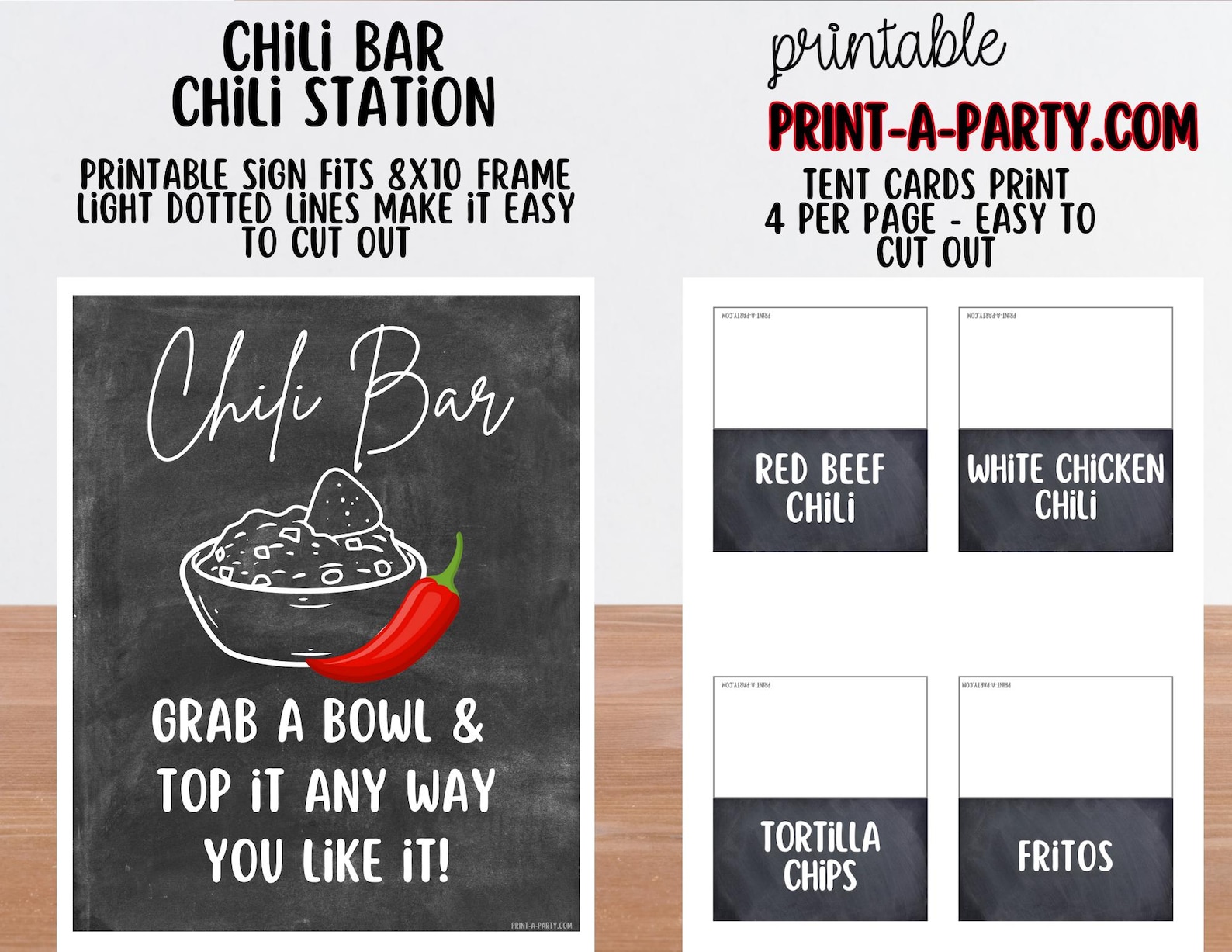 CHILI Bar | Chili Station - Chalkboard | Fall Winter Party Idea | Party ...
