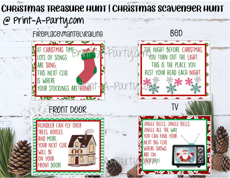 CHRISTMAS TREASURE HUNT Christmas Gift Scavenger Hunt - Etsy