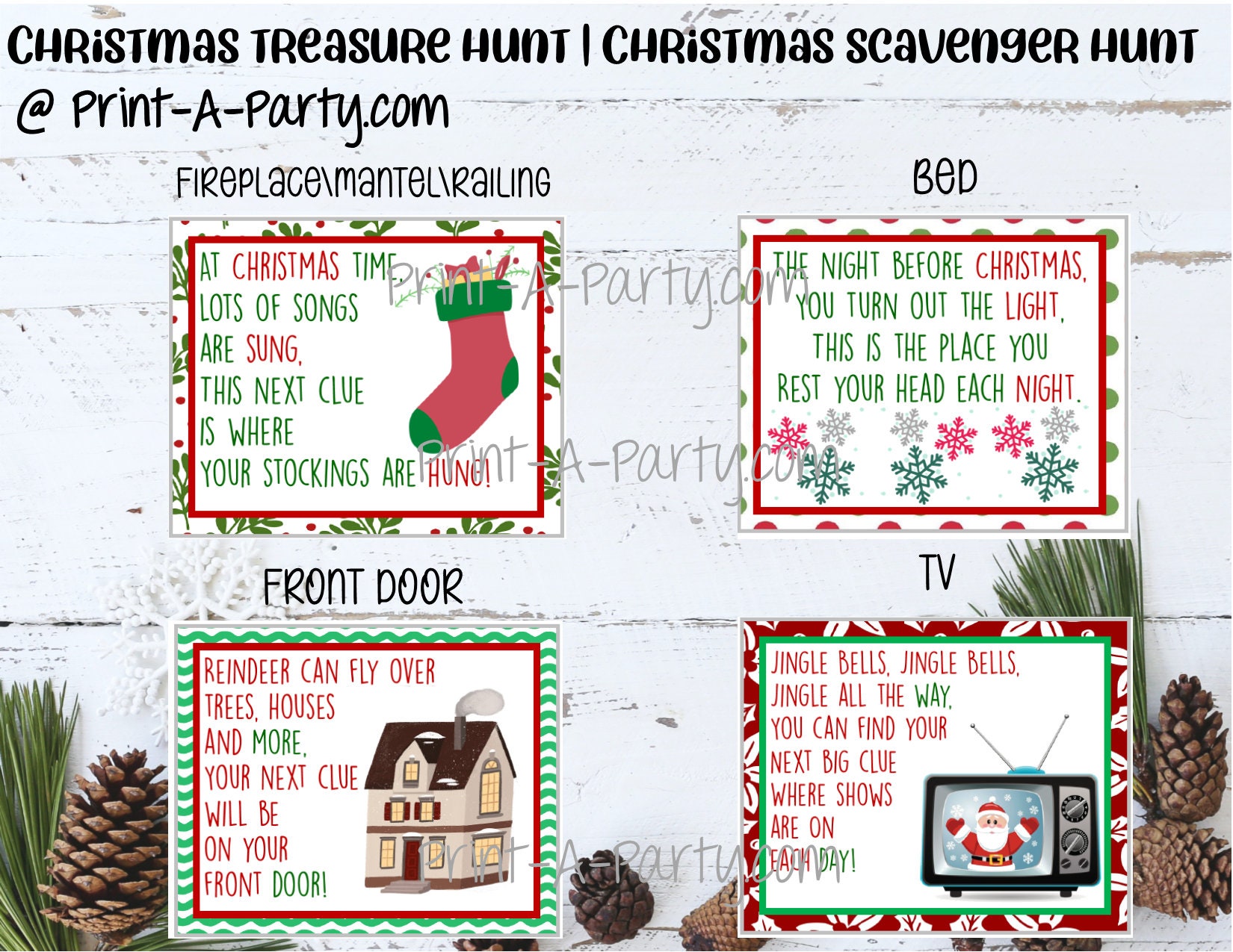 CHRISTMAS TREASURE HUNT Christmas Gift Scavenger Hunt - Etsy