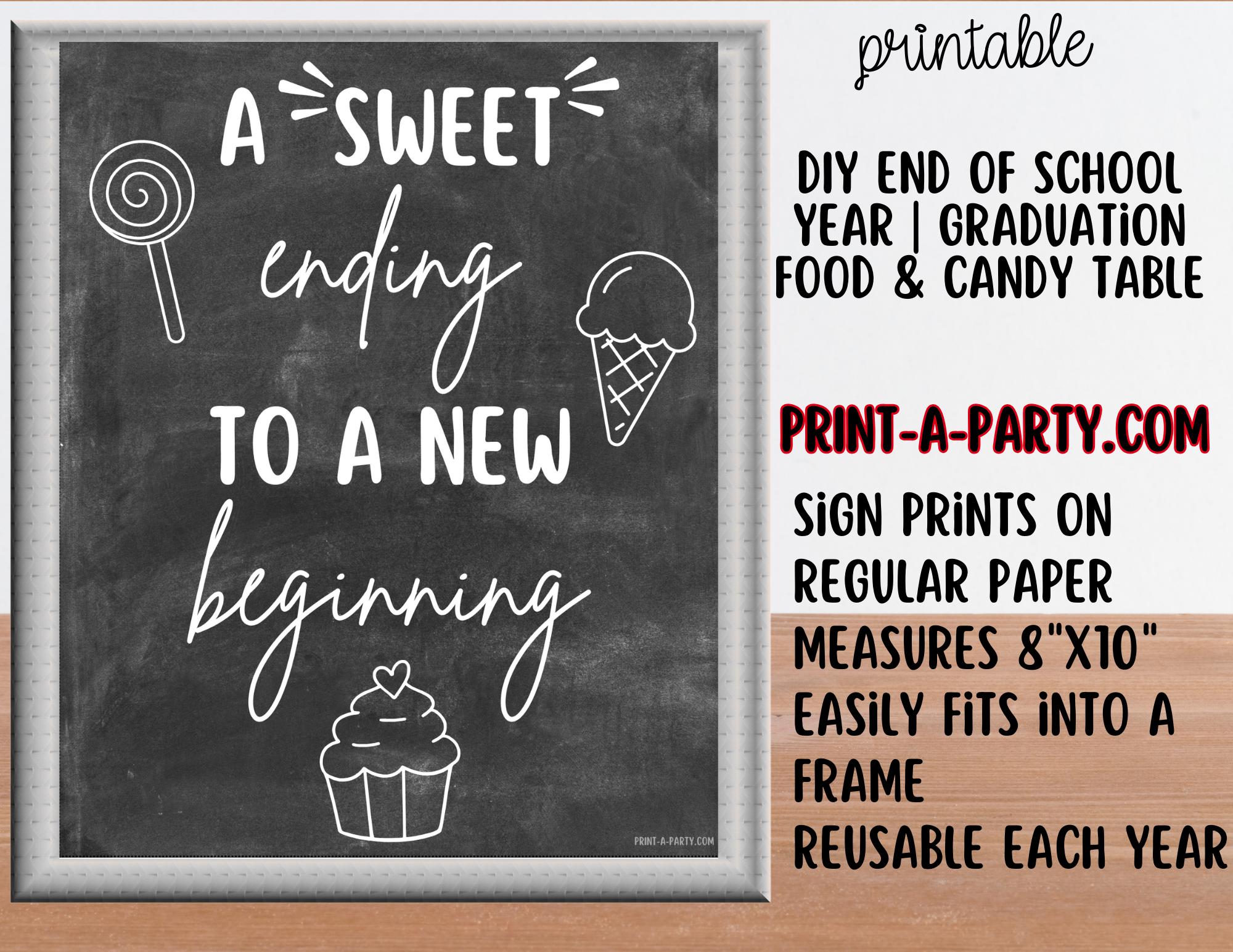 End of School Year Candy Table Kit: Chalkboard Graduation Party Decor ...