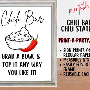 CHILI Bar | Chili Station - White | Fall Winter Party Idea | Party Food ...