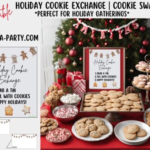 Christmas HOLIDAY COOKIE EXCHANGE | Holiday Cookie Swap | Sign & Tent ...