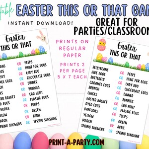 Easter This or That Printable | Easter Party Game | Easter Classroom ...