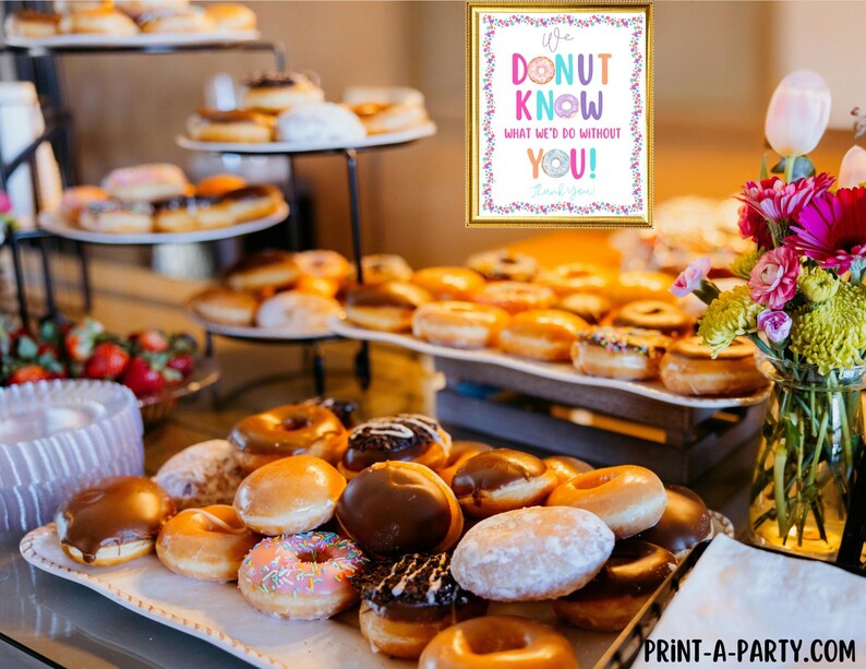 Appreciation Sign DONUT Bar Station - Spring | Teacher Staff ...