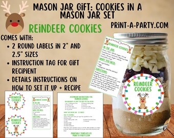 MASON JAR Cookie Gift: Chocolate Peppermint Cookies in a Mason Jar ...