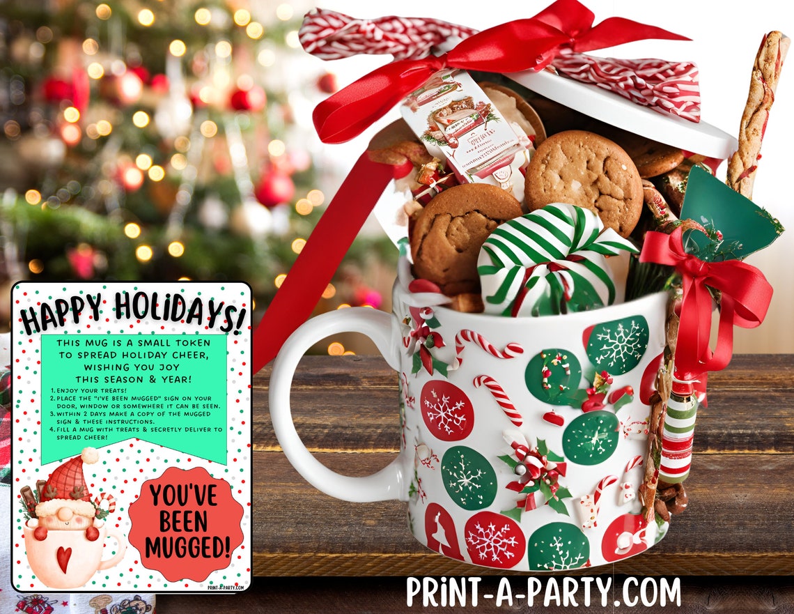 You've Been Mugged Holiday Gift Printable - Gnomes Design | Neighbor ...