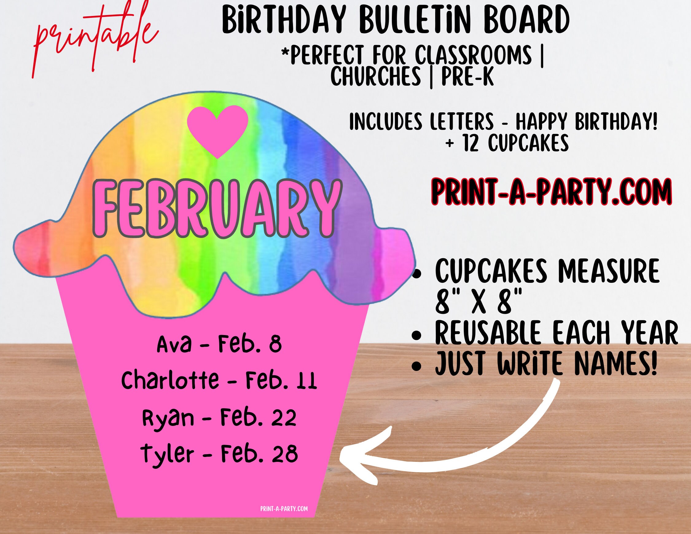BACK TO SCHOOL: Birthday Bulletin Board Printable Display - Monthly ...