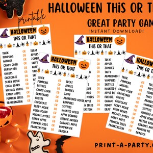 Halloween This or That Game Printable | Halloween Games | Halloween Fun ...