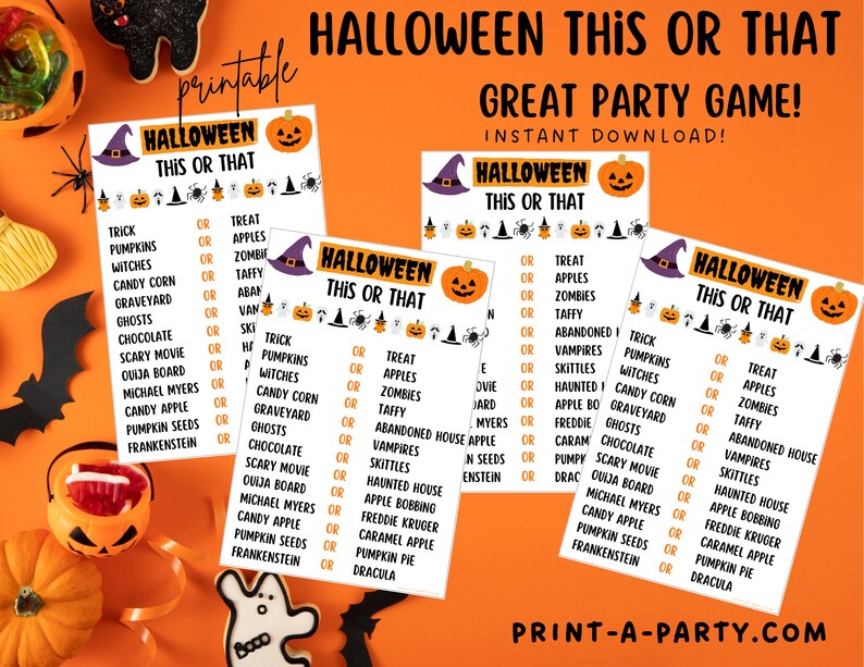 Halloween This or That Game Printable Halloween Games Halloween Fun ...