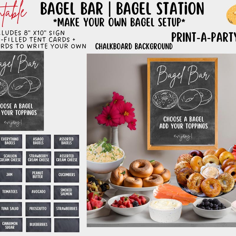 Bagel Bar Sign - Etsy
