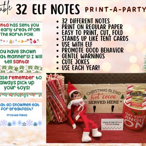 ELF NOTE CARDS | 32 Elf Notes | Christmas | Elf Note Tent Cards ...