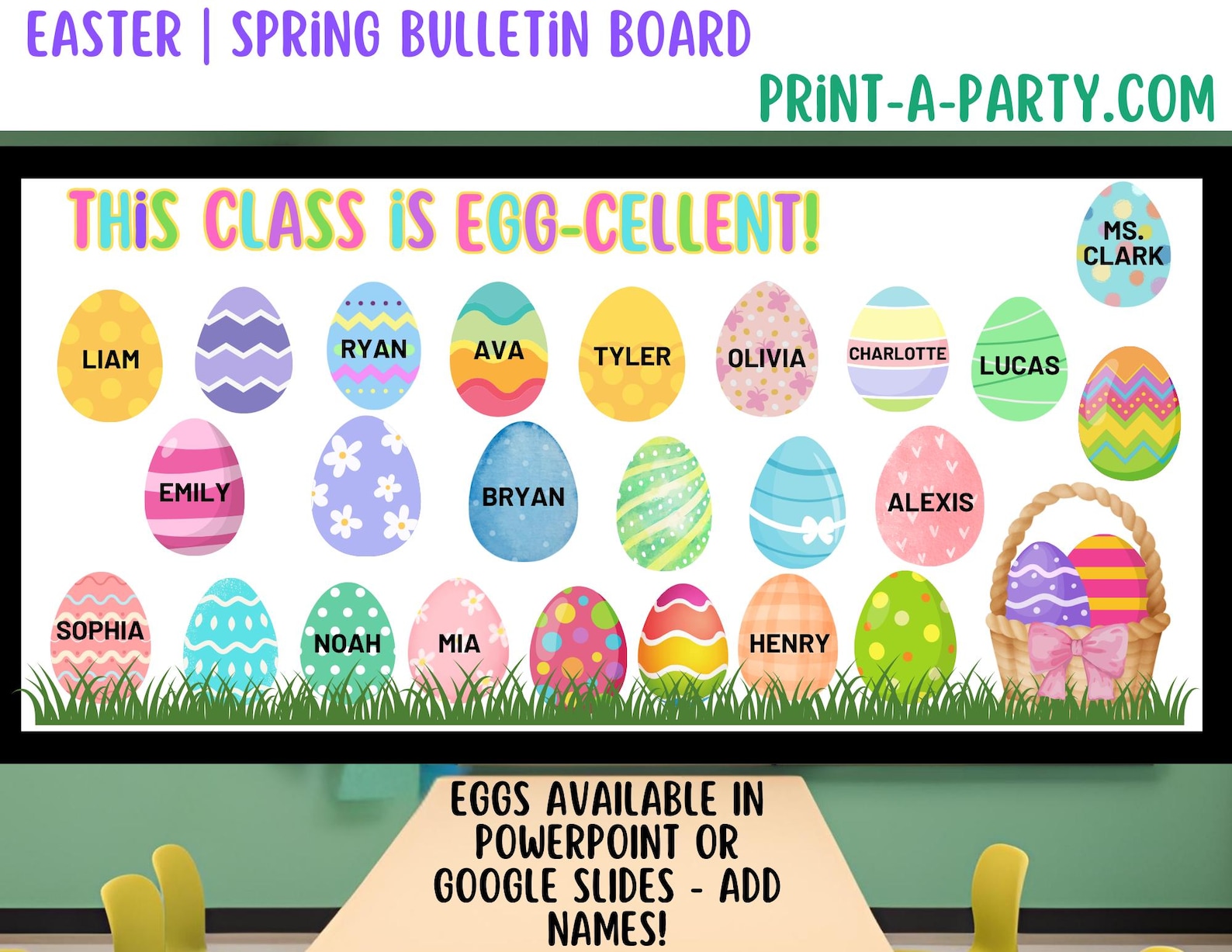 BACK TO SCHOOL: Bulletin Board Printable Display for Classroom - Easter ...