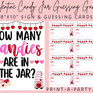Valentine Candy Guessing Game | How Many Candies in Jar | Valentine's ...