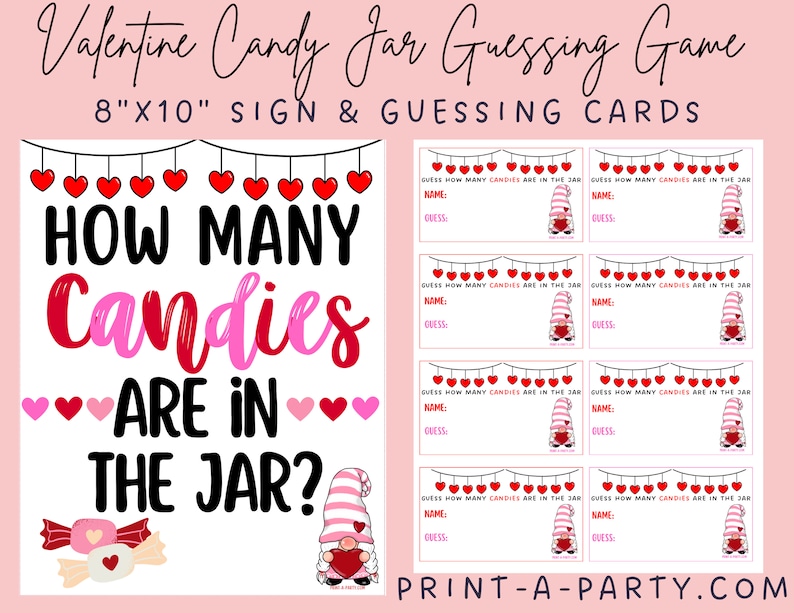 Valentine Candy Guessing Game | How Many Candies in Jar | Valentine's ...