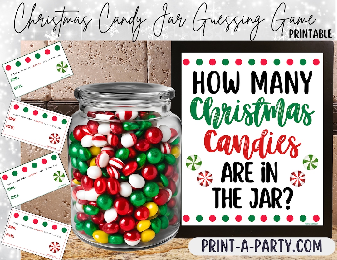 Candy Jar Guessing Game - CHRISTMAS CANDY - Printable Holiday Party ...