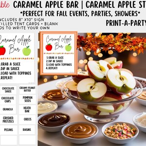 CARAMEL APPLE Bar | Caramel Apple Station - White | Printable Sign ...