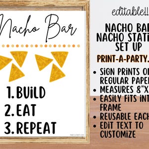 NACHO BAR - EDITABLE | Nacho Station - White | Make Your Own Nacho Sign ...