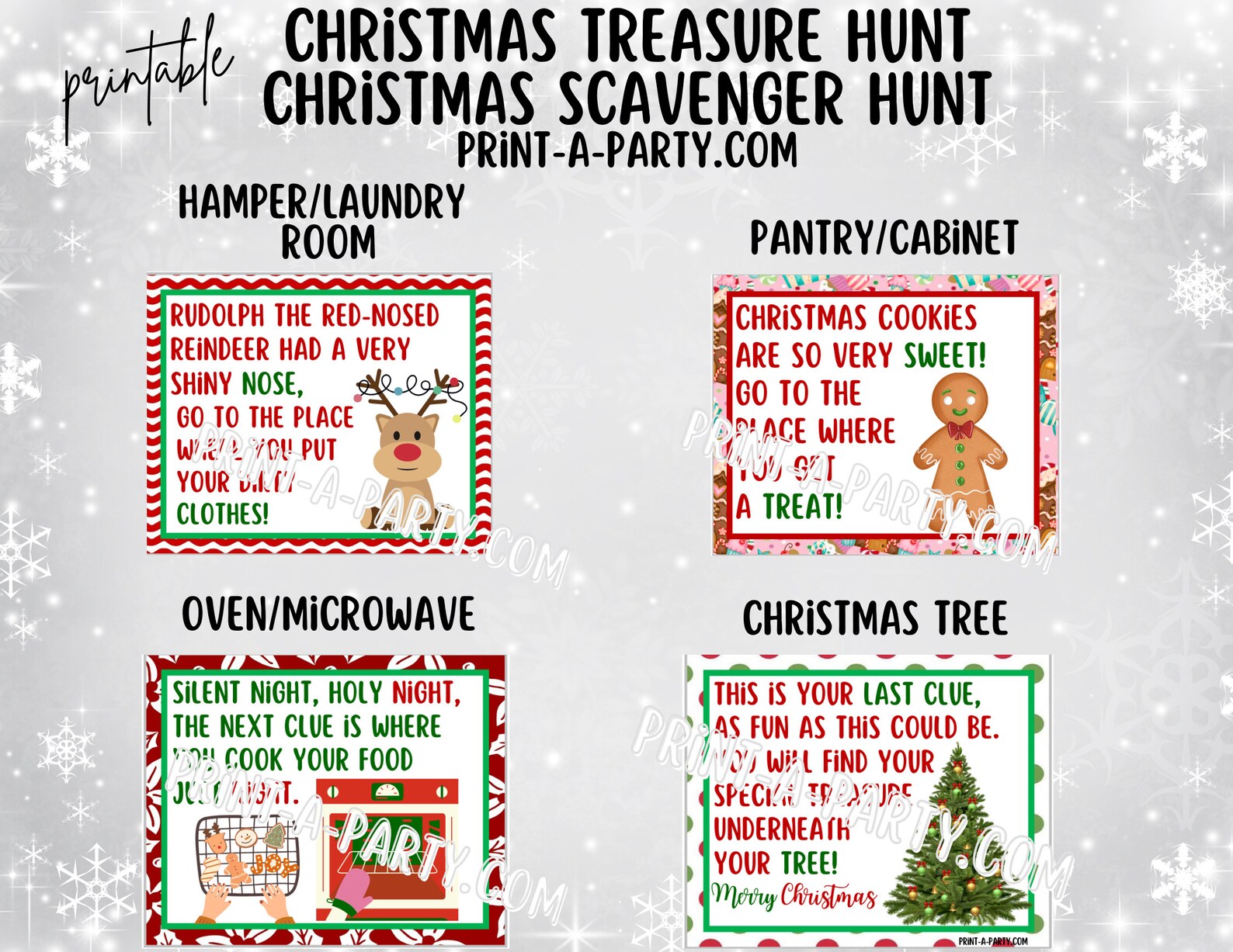 Christmas Scavenger Hunt Printable Game | Holiday Treasure Hunt With ...