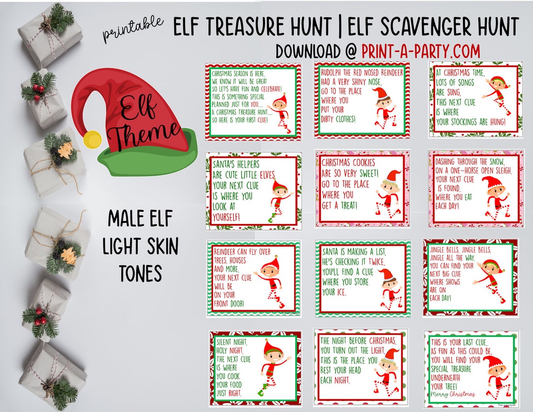 ELF TREASURE HUNT Elf Scavenger Hunt Elf Arrival Activity - Etsy