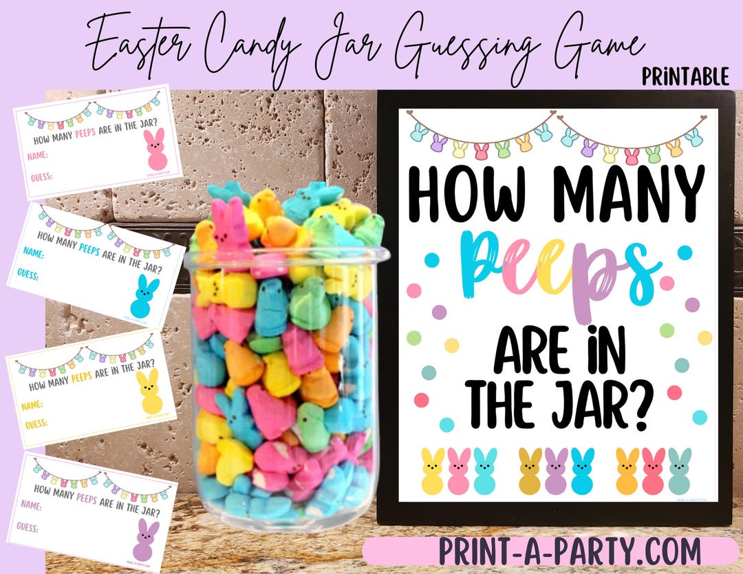 Candy Jar Guessing Game - EASTER PEEPS - Printable Easter Party Game ...