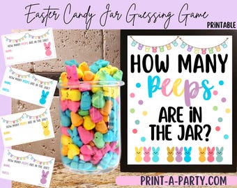 Candy Jar Guessing Game - EASTER CHOCOLATE KISSES - Printable Easter ...