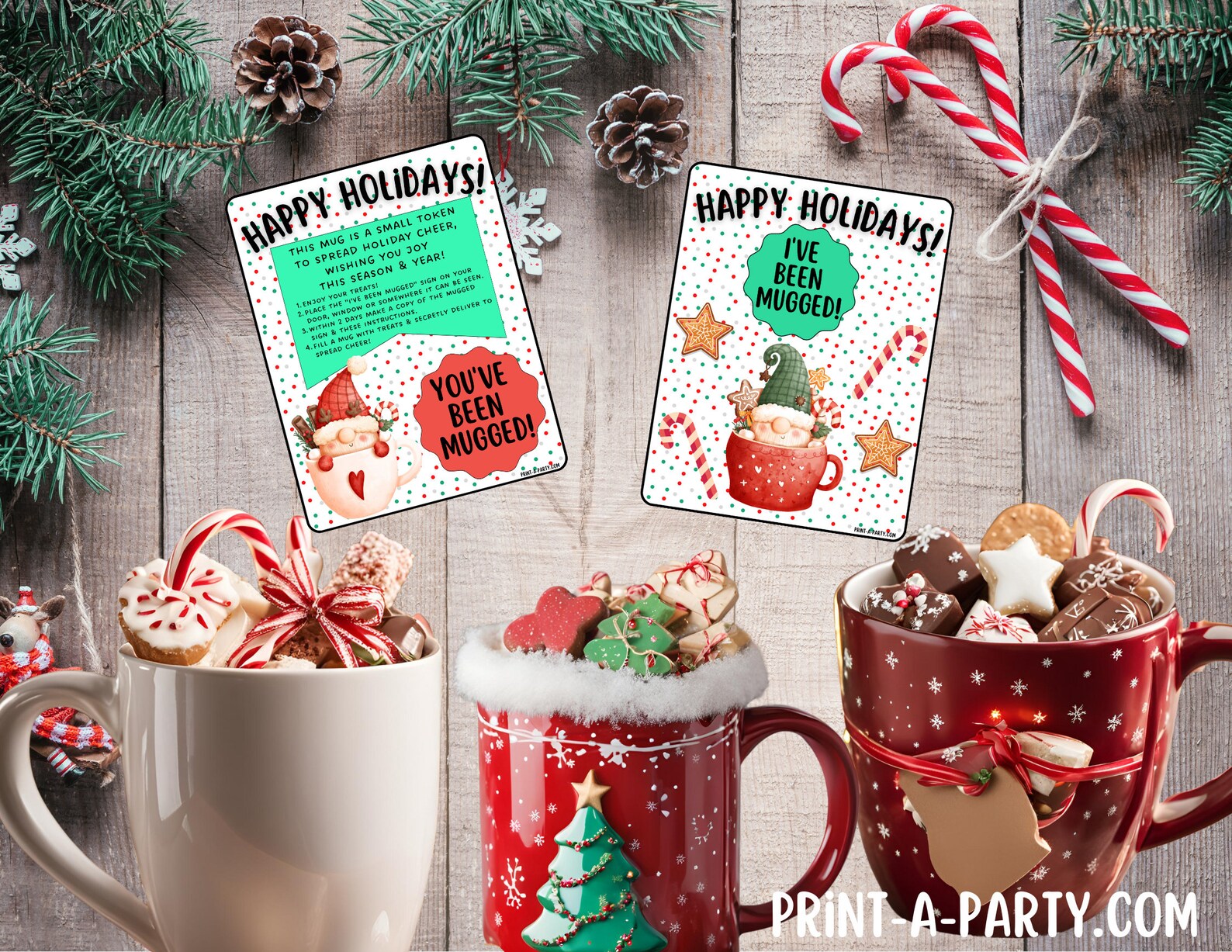 You've Been Mugged Holiday Gift Printable - Gnomes Design | Neighbor ...
