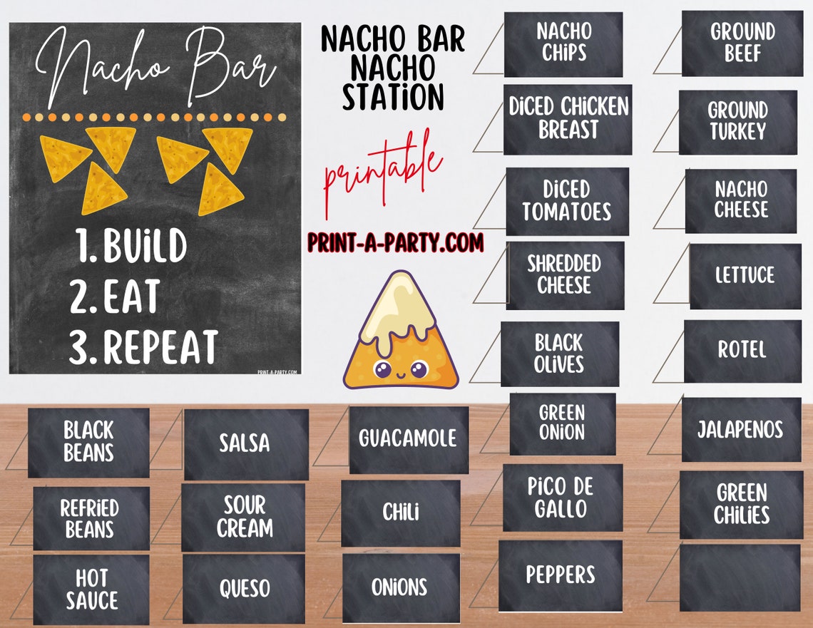 NACHO BAR | Nacho Station - Chalkboard | Make Your Nachos Sign | Nacho ...