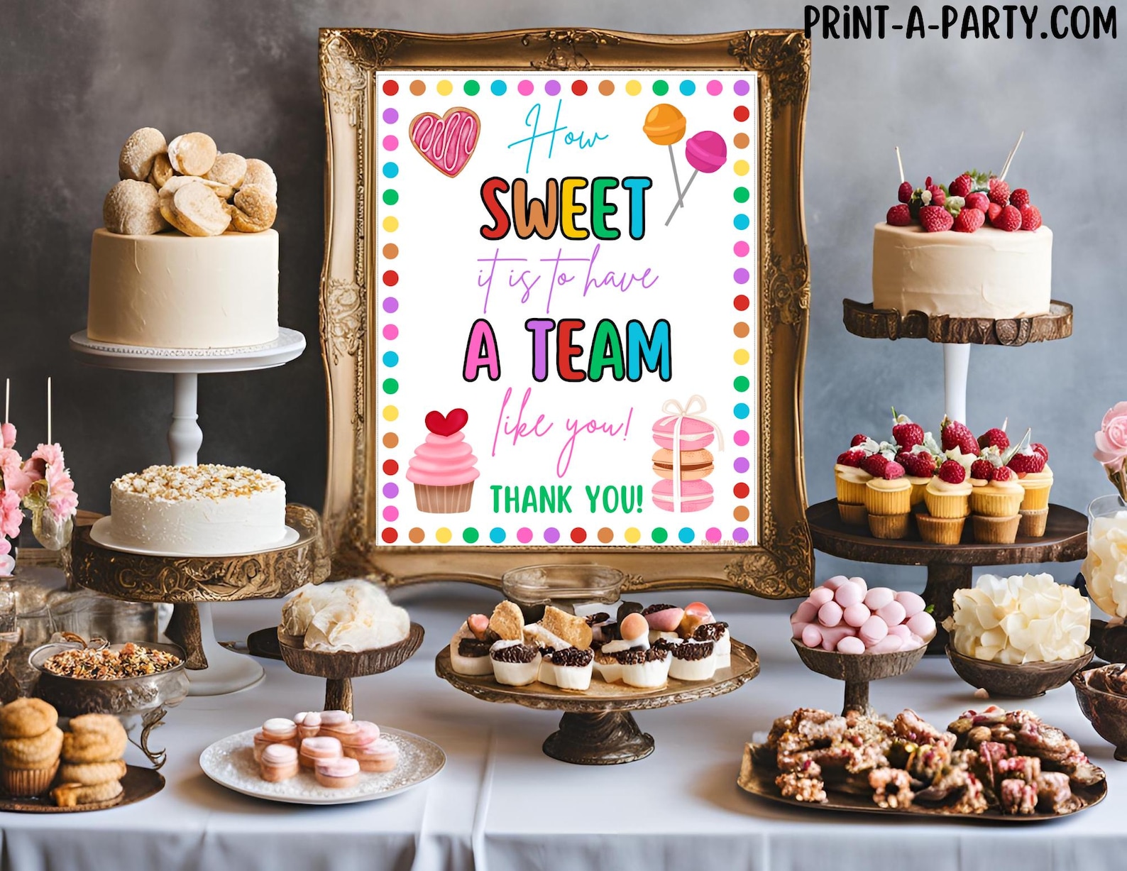 Sweet Team Teacher Staff Appreciation Sign | Printable 8x10 Dessert ...