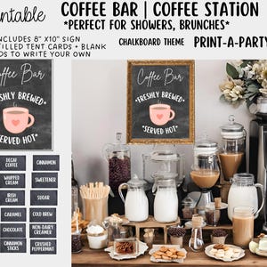 COFFEE BAR | Printable Chalkboard Sign + Toppings Labels Template ...
