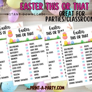 Easter This or That Printable | Easter Party Game | Easter Classroom ...
