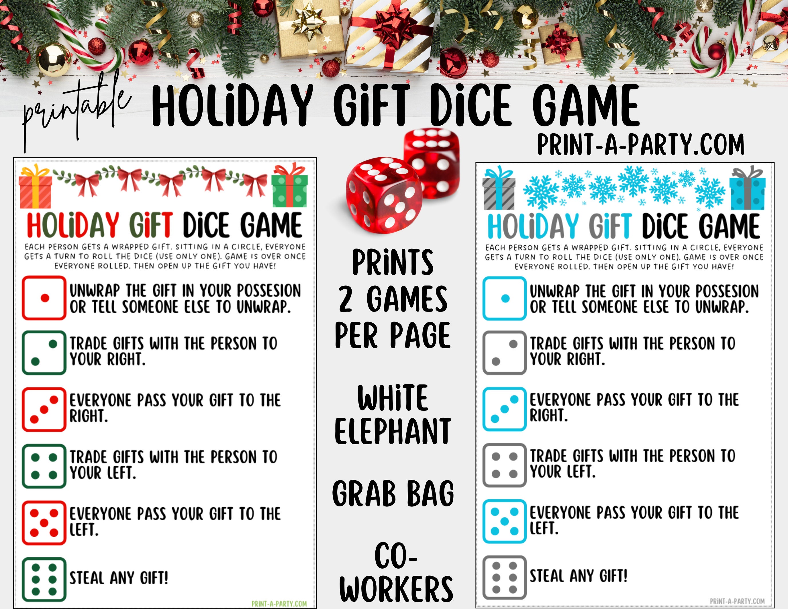 DICE GAME | Holiday Dice Game | Christmas Dice Game | Pass the Presents ...