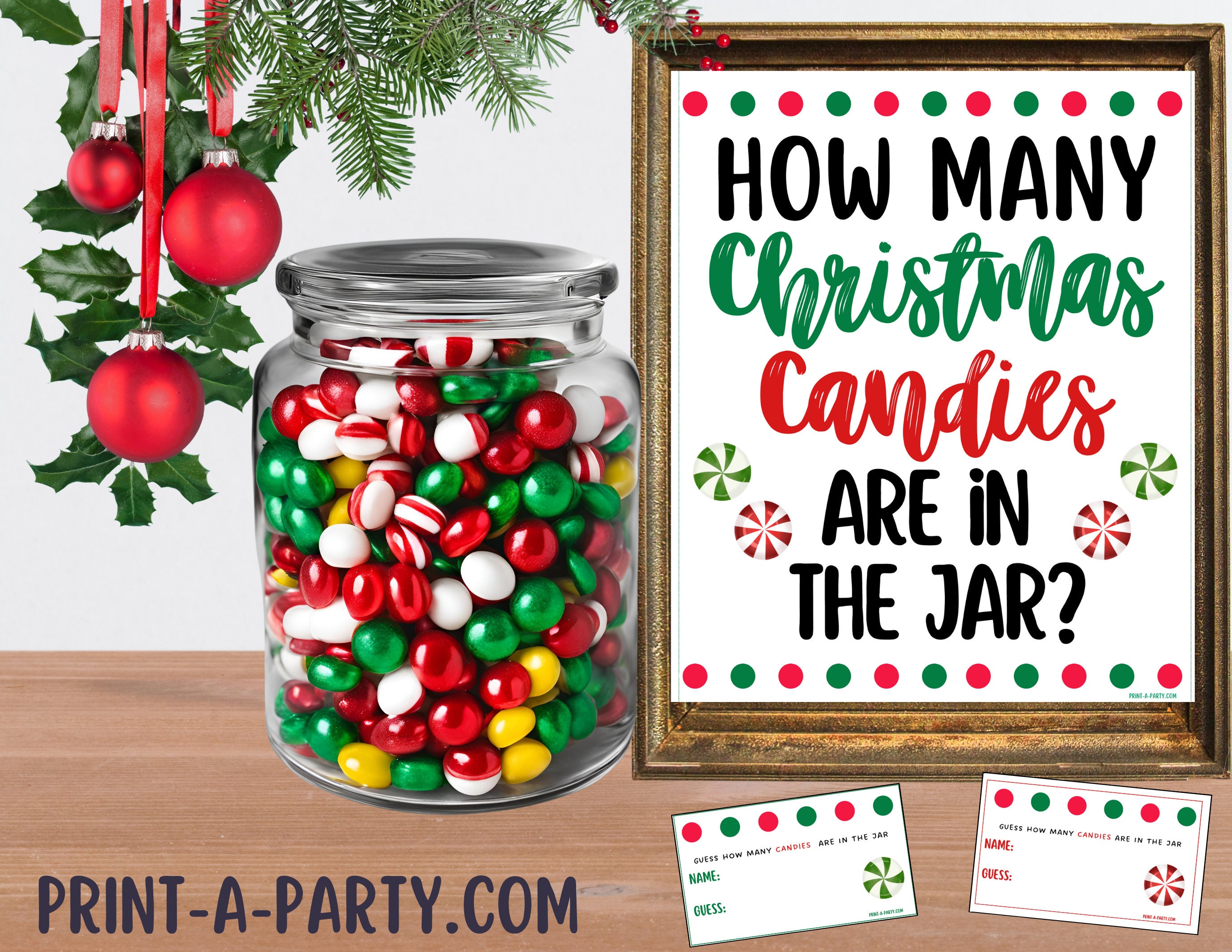 Candy Jar Guessing Game - CHRISTMAS CANDY - Printable Holiday Party ...