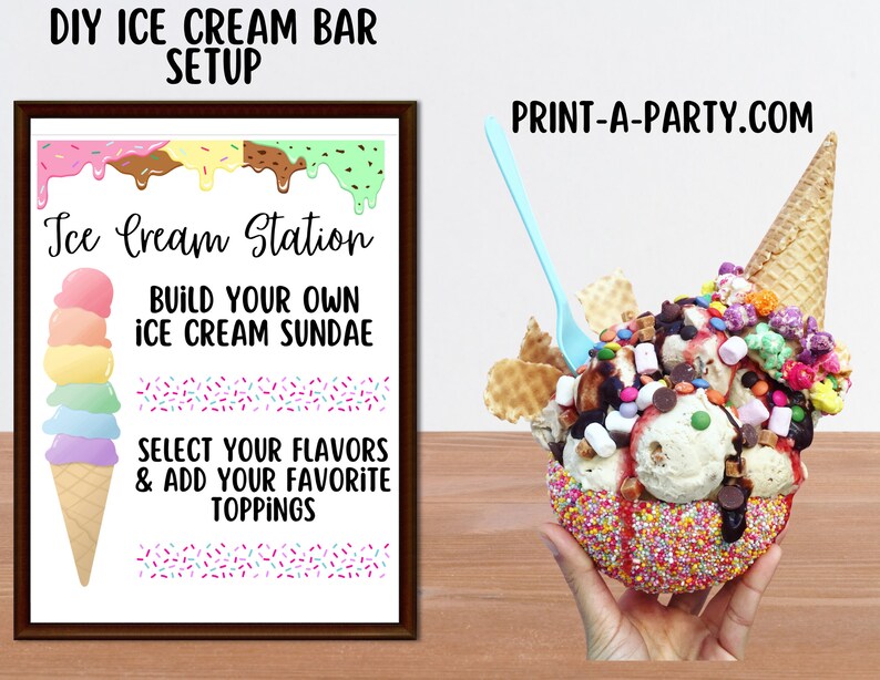 ICE CREAM BAR | Ice Cream Station - White | Make Your Own Ice Cream ...