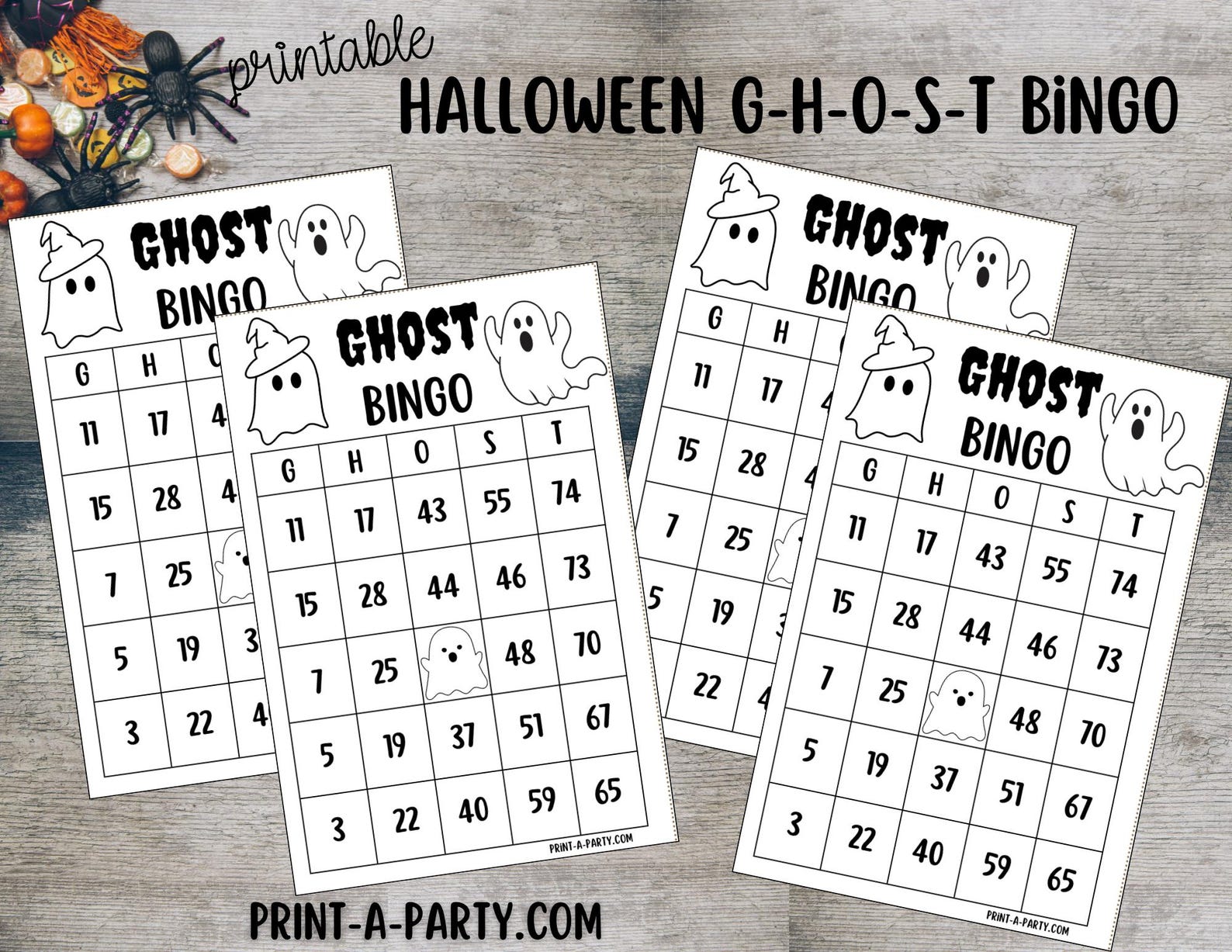 BINGO: Halloween Ghost Bingo Game Printable – Fun G-H-O-S-T Version for ...