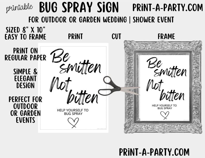 Printable Outdoor Wedding Bug Spray Sign (8x10) - Instant PDF Download ...