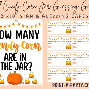 Candy Jar Guessing Game - Fall CANDY CORN - Printable Fall and ...