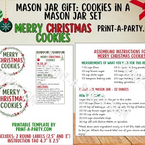 MASON JAR COOKIE Gift | Merry Christmas Cookies in a Mason Jar ...