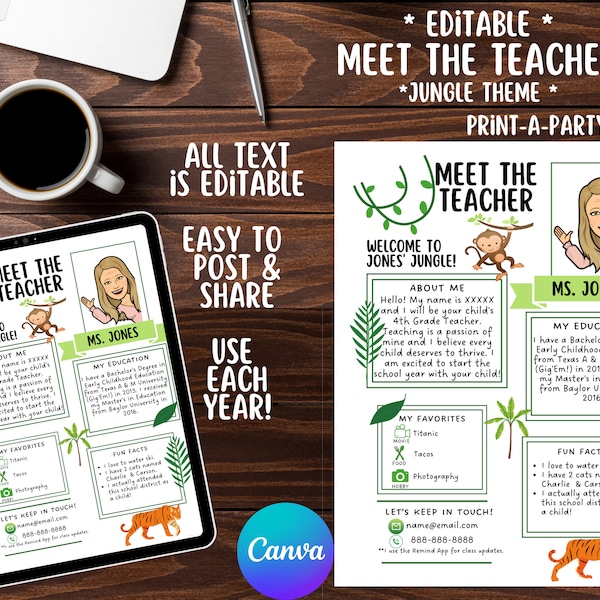 Jungle Classroom - Etsy