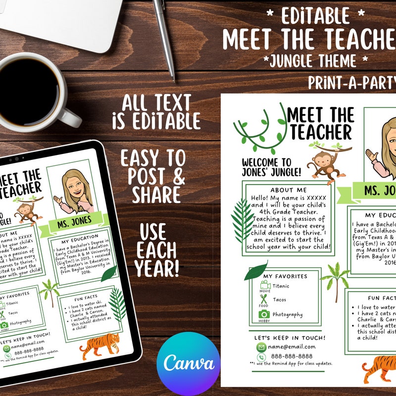 Meet the Teacher Template - Etsy