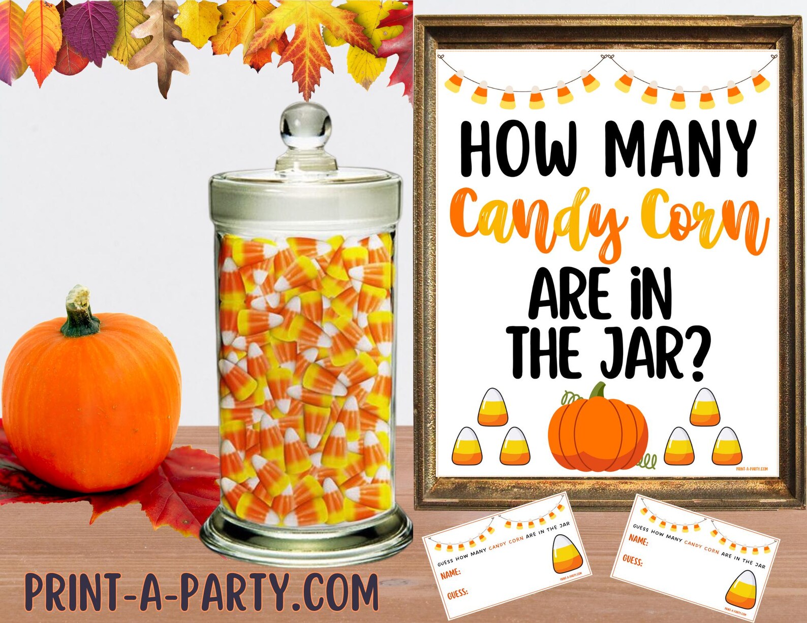 Candy Jar Guessing Game - Fall CANDY CORN - Printable Fall and ...
