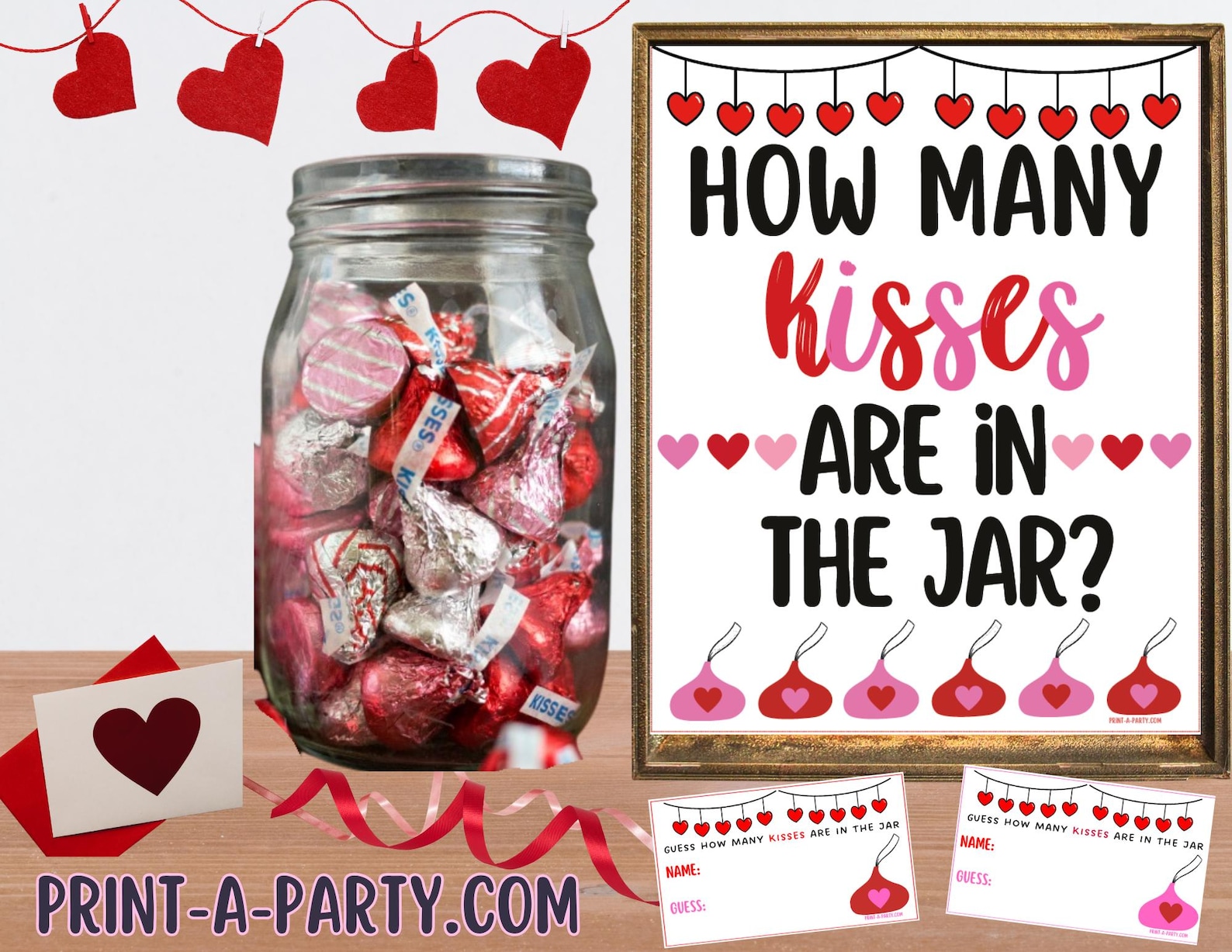 Valentine Chocolate Kisses Guessing Game - Printable Valentine's Game ...
