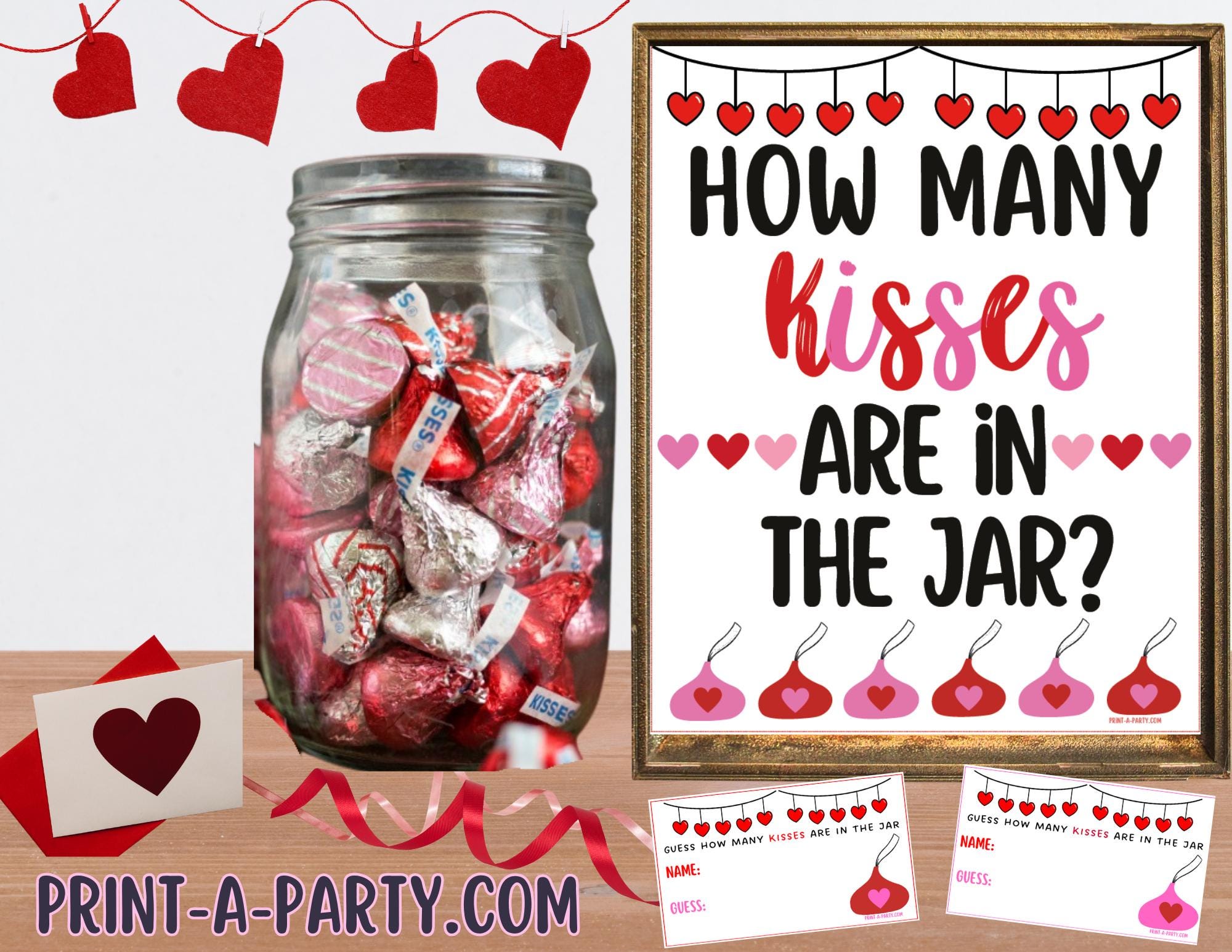 Valentine Chocolate Kisses Guessing Game - Printable Valentine's Game ...