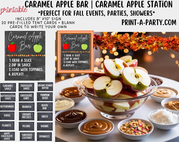 Editable Popcorn Bar Sign and Toppings Labels: Party Food Station ...